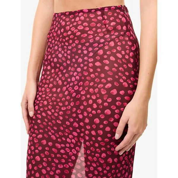 HYPHEN Polka-dot Print Sheer Maxi Skirt