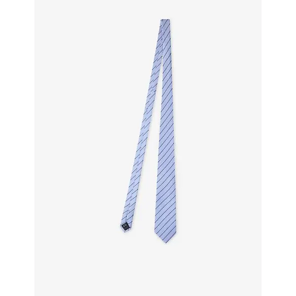 Sandro Striped Silk Tie - Sky Blue
