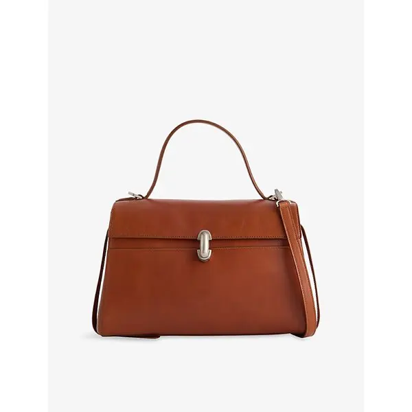 Savette Symmetry Leather Top-handle Bag - Cognac