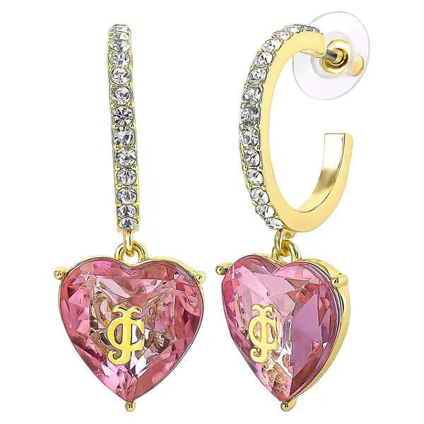 Juicy Couture Heart Charm Hoop Earrings