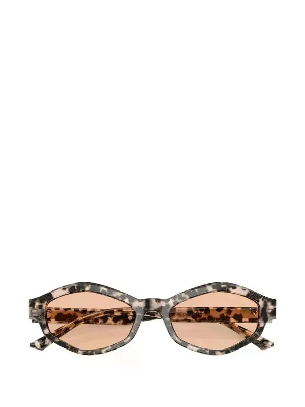 JIMMY CHOO Tortoiseshell-effect Geometric-frame Sunglasses