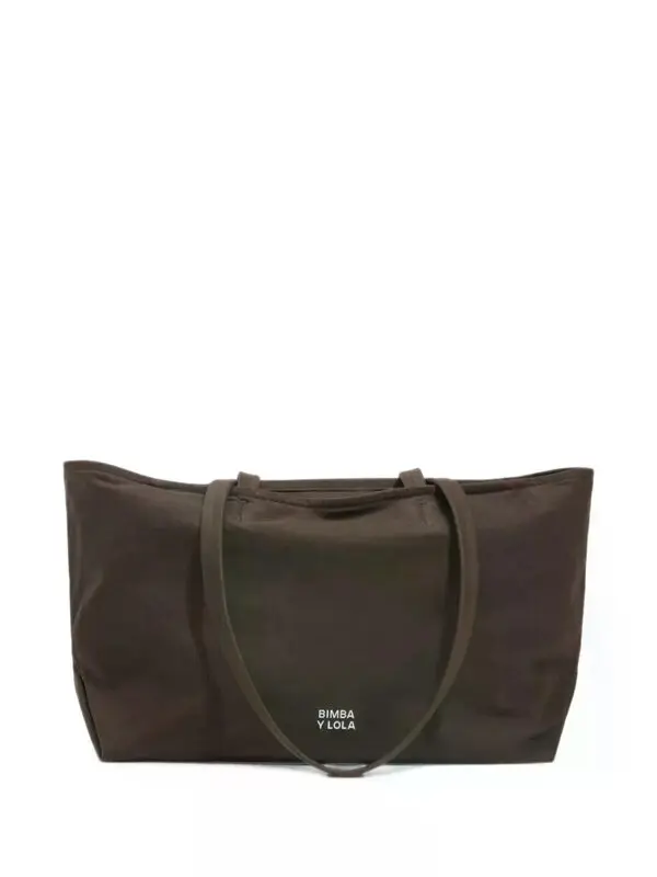 Bimba Y Lola Large Dark Coated Shopper Bag - Brown