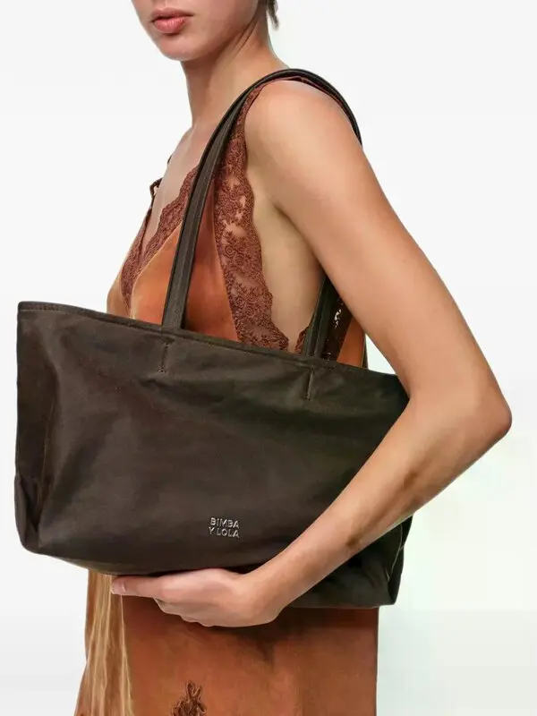 Bimba Y Lola Large Dark Coated Shopper Bag