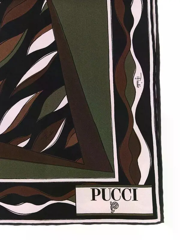 Emilio Pucci Mixed Print Silk Scarf