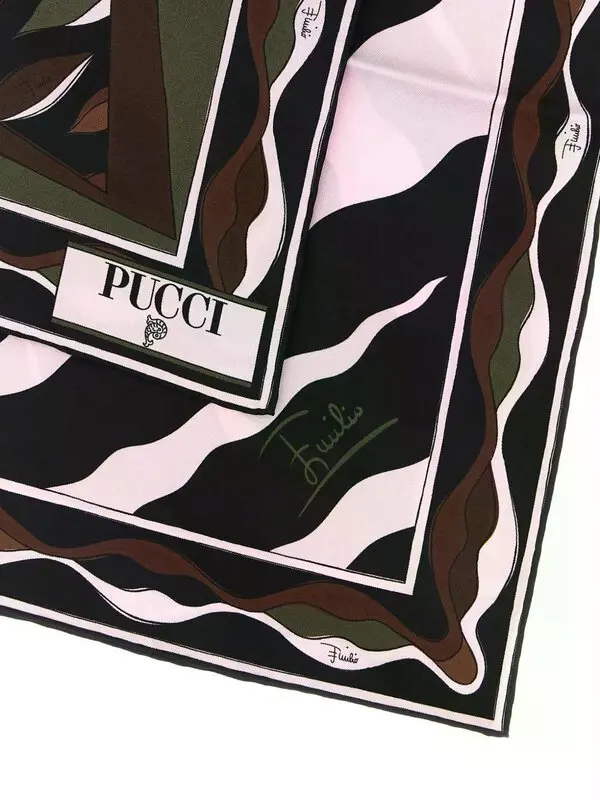Emilio Pucci Mixed Print Silk Scarf