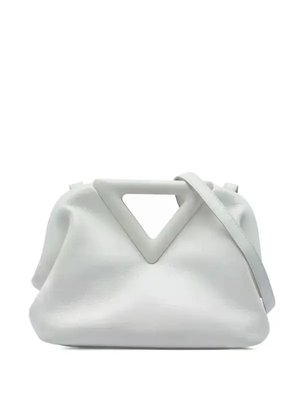 Bottega Veneta 2012-2026 Small Leather The Point Triangle Satchel - White