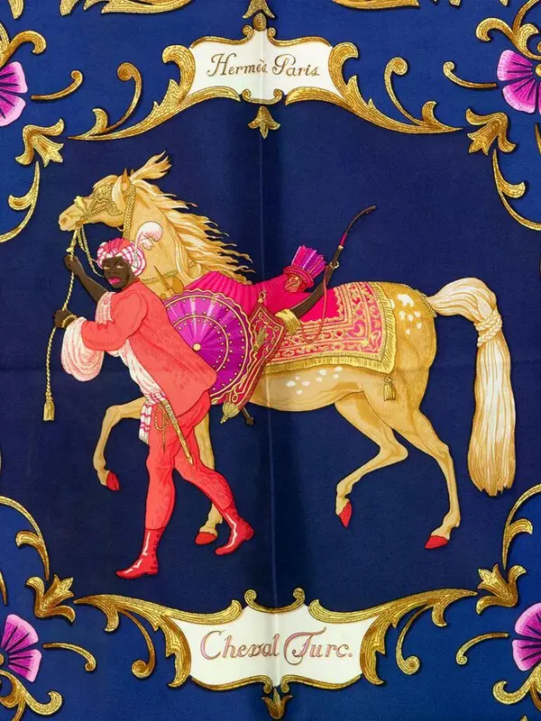 Hermès 1980-2010 Cheval Turc Silk Scarf 90 Scarves - Blue