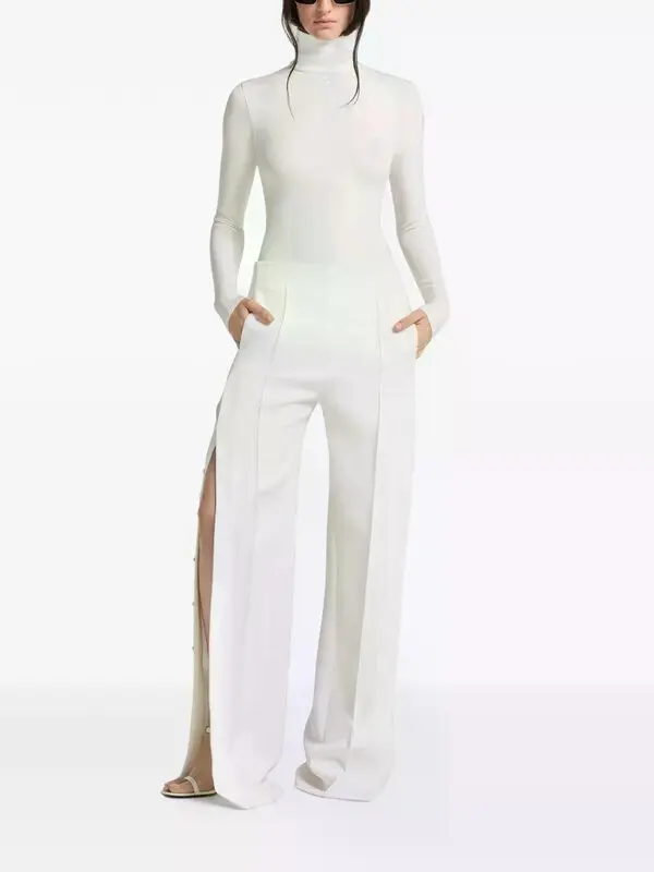 COURREGES Logo-embroidered Mock-neck Bodysuit