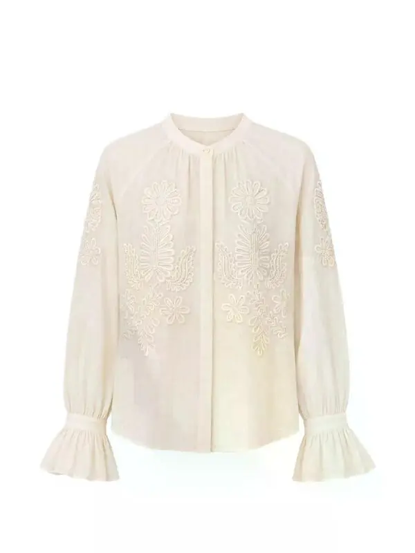Antik Batik Marta Embroidered Ruffled-cuff Shirt