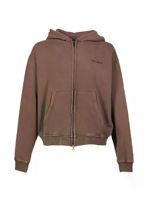 MLVINCE Logo-embroidered Distressed Hoodie