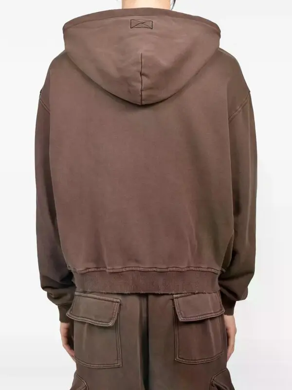 MLVINCE Logo-embroidered Distressed Hoodie