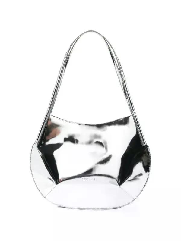 JIL SANDER Kante Metallic-effect Leather Shoulder Bag - Silver