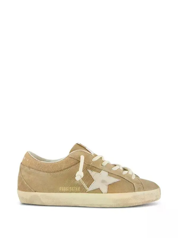 GOLDEN GOOSE Super Star Crystal-embellished Suede Sneakers - Neutrals