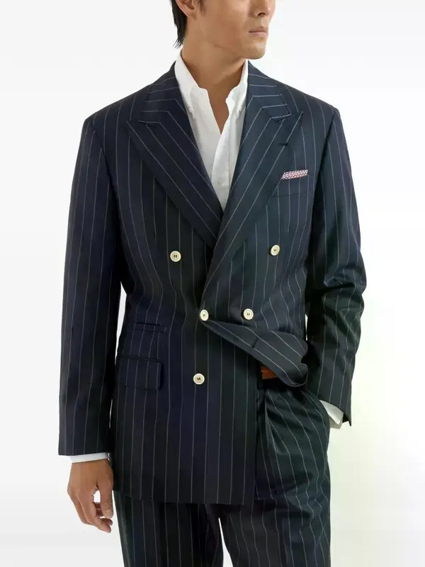 Brunello Cucinelli Chalk-stripe Double-breasted Blazer
