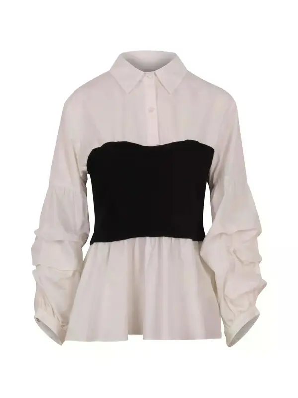 JOVONNA Ona Corset-style Ruffled-sleeve Shirt