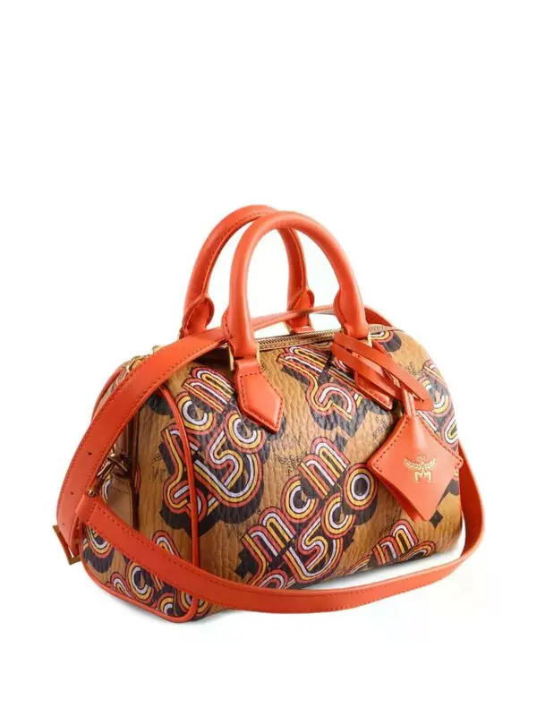 Mcm Small Ella Boston Monogram-print Leather Tote Bag