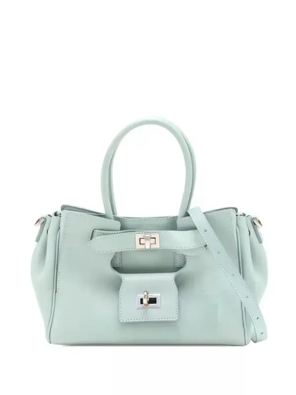 Balenciaga 2010-2026 Mini Smooth Calfskin Bel Air Carry All Tote Satchel - Blue