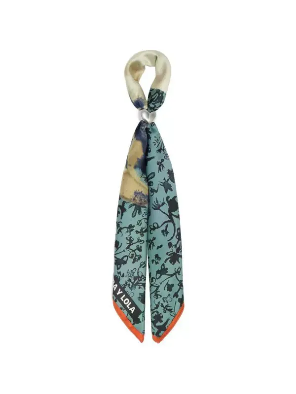 Bimba Y Lola Watercolor Swan Scarf Charm - Blue