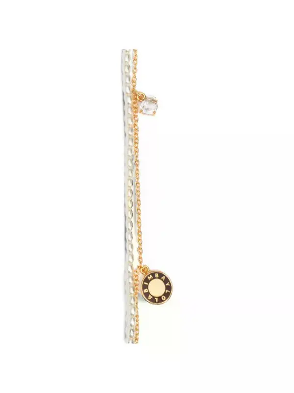 Bimba Y Lola Brown-logo Pearl Double-chain Bracelet
