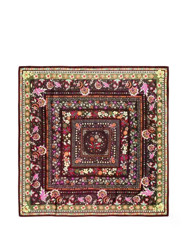 Bimba Y Lola Concentric Frames Floral Scarf