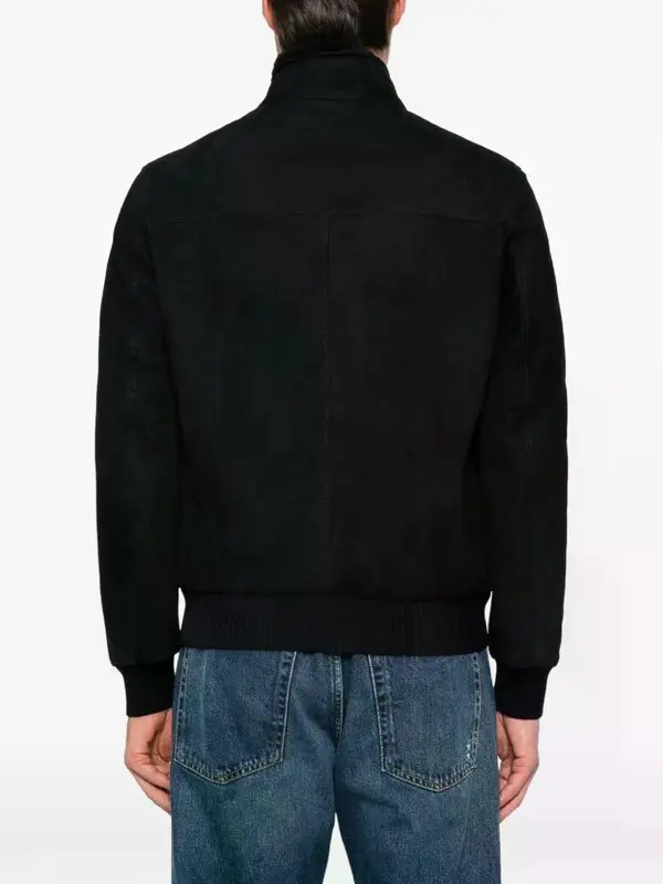 BARBA NAPOLI Shearling-lined Suede Bomber Jacket