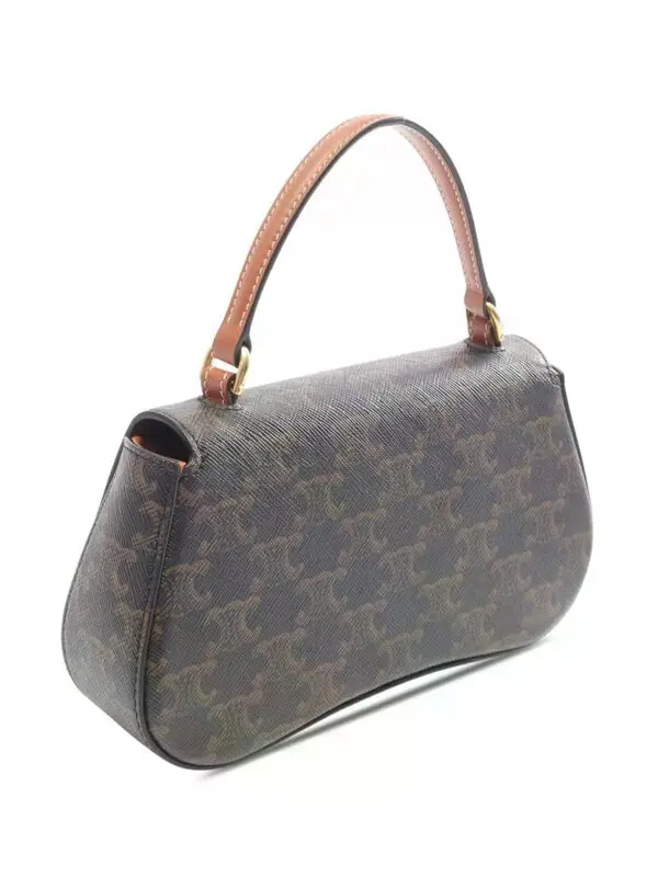 Celine 2000-2026 Teen Triomphe Coated Canvas Laura Satchel - Brown