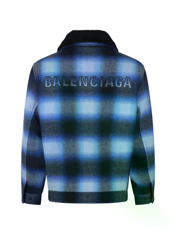Balenciaga Flannel Bomber Jacket In /black