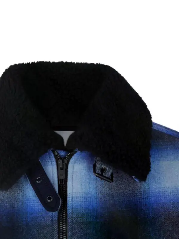 Balenciaga Flannel Bomber Jacket In /black