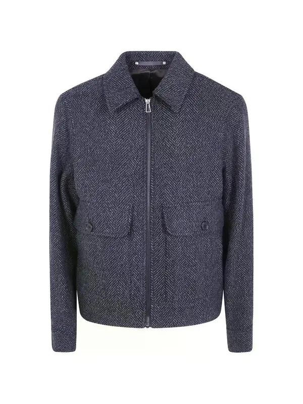 Paul Smith Herringbone-pattern Jacket - Blue