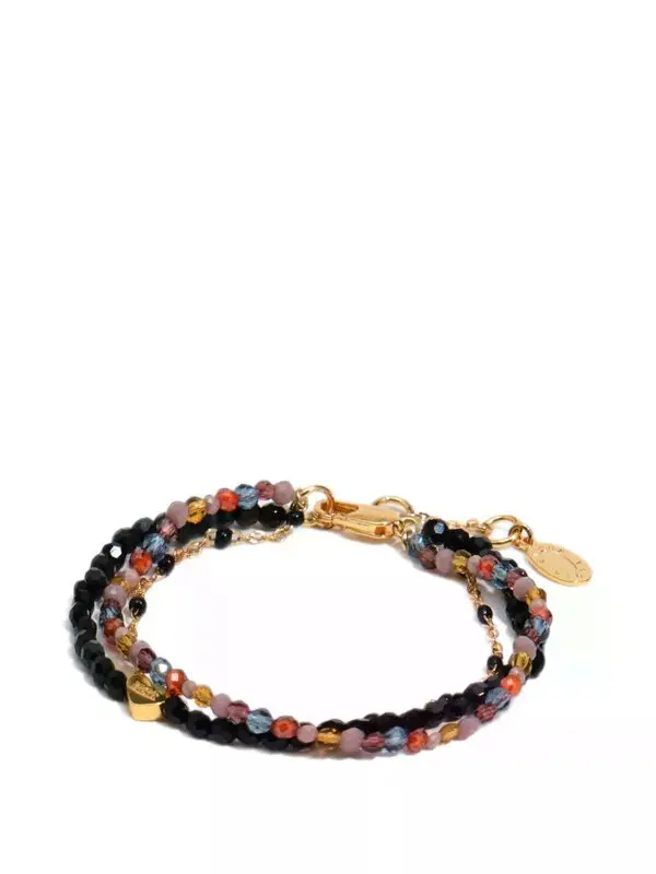 Bimba Y Lola Triple Chain Bracelet With Stones And Crystals - Gold