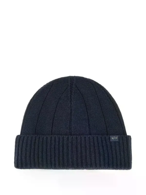 Paul & Shark Ribbed-knit Beanie Hat - Blue