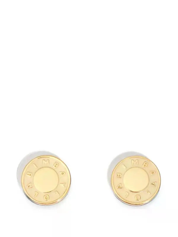 Bimba Y Lola Ivory Enamel Logo Earrings