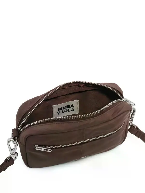Bimba Y Lola Small Mocha Nylon Crossbody Bag