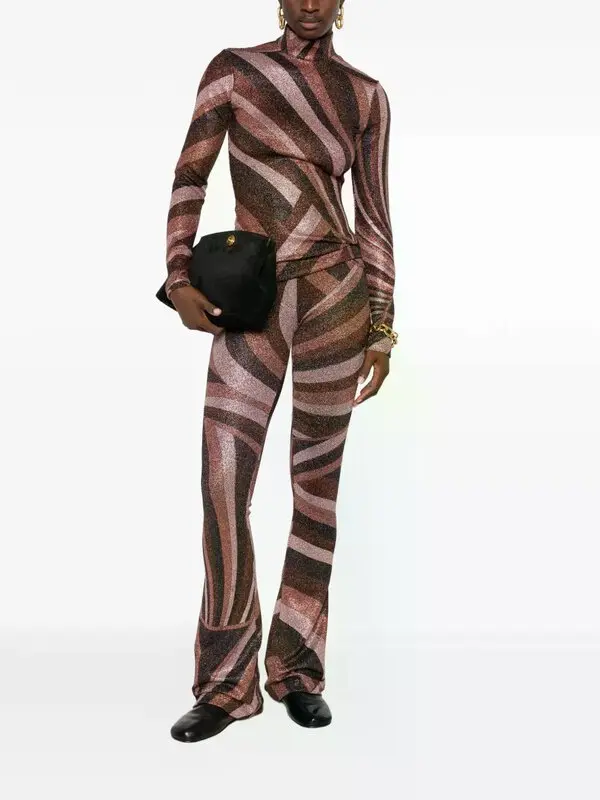 Emilio Pucci Iride-print Glitter-effect Trousers