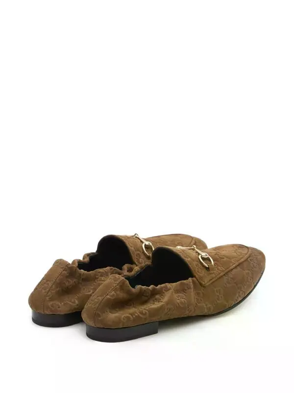 Gucci Horsebit Embossed-logo Leather Loafers