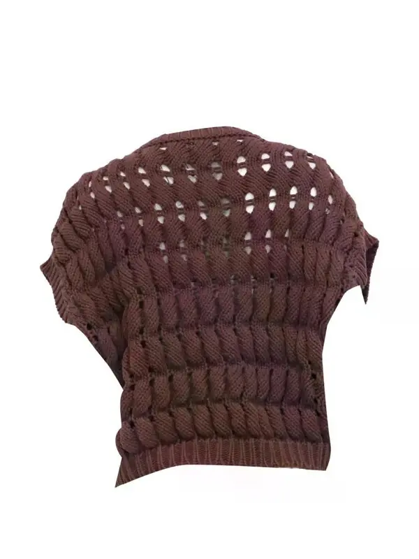 Brunello Cucinelli Open-work Knitted Top