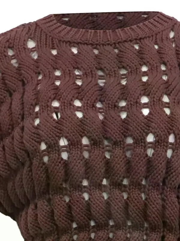 Brunello Cucinelli Open-work Knitted Top