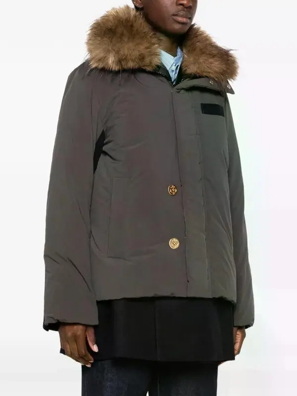 Sacai Faux-fur Trim Layered Jacket