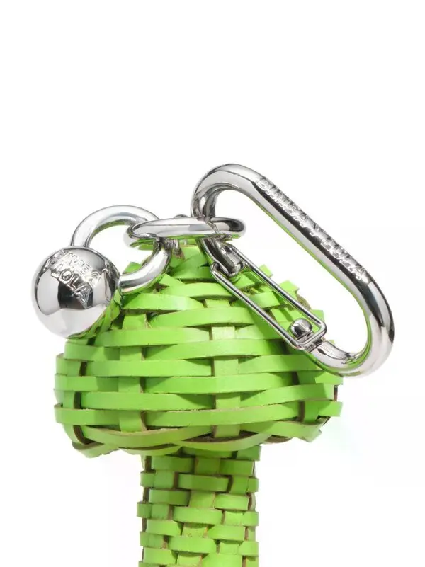 Bimba Y Lola Mushroom Braided Leather Keychain