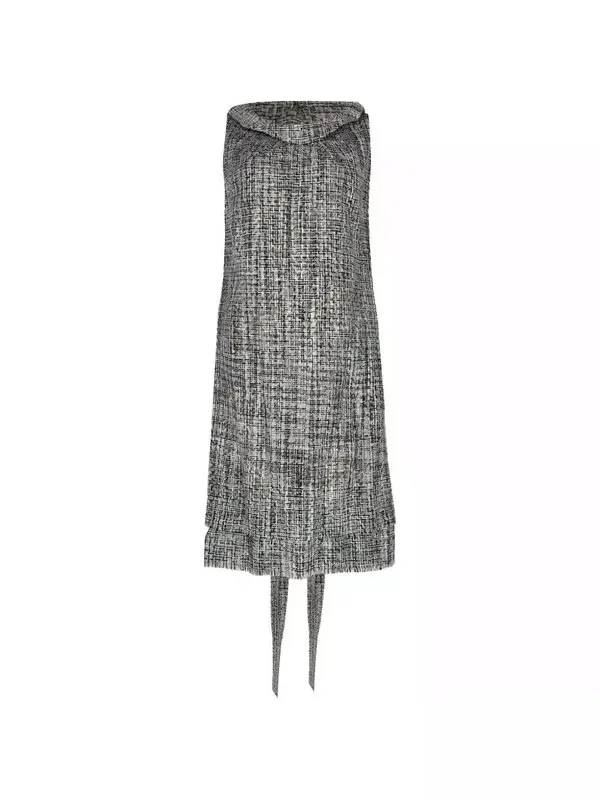 Roland Mouret Tie-waist Tweed Dress - Grey
