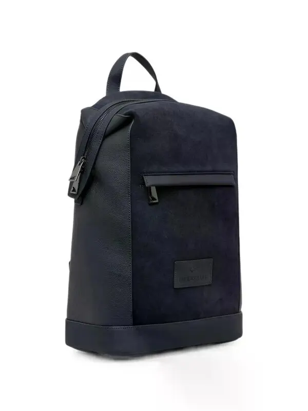 Paul & Shark Firenze Suede-panelled Leather Backpack - Blue