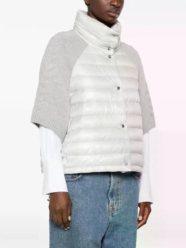 Herno Quilted Knit-sleeve Jacket