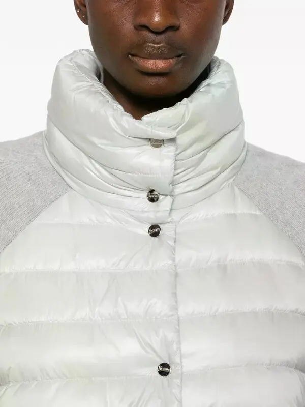 Herno Quilted Knit-sleeve Jacket