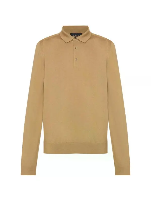 BOSS Long-sleeve Knitted Polo Shirt