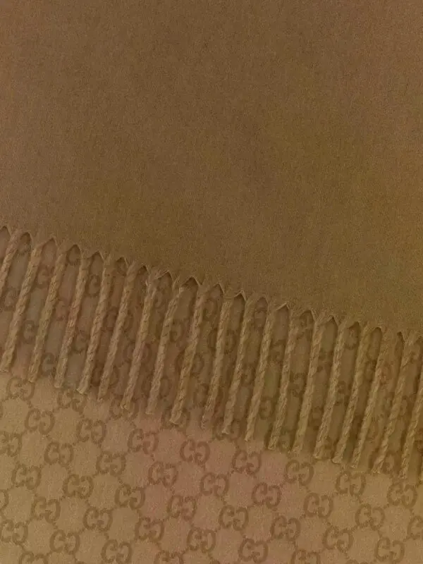 Gucci Embroidered Logo Scarf - Brown