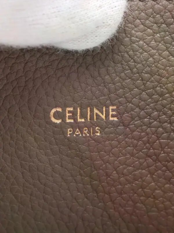 Celine 2000-2026 Small Leather Phantom Cabas Tote Bag - Grey