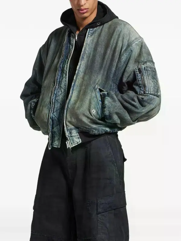 Balenciaga Standard Bomber Jacket In Dirty Grey/light