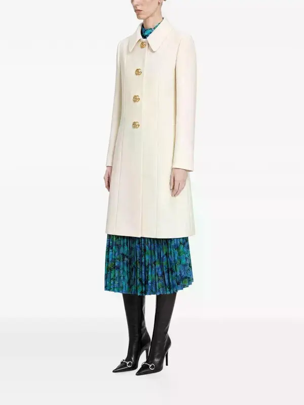 Gucci Double G Wool Coat - White