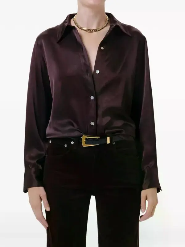 Citizens Of Humanity Tullah Hammered Satin Shirt - Purple