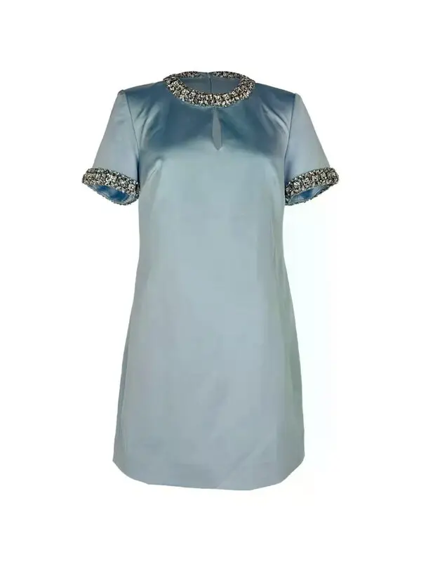 SELF-PORTRAIT Crystal-embellished Mini Dress - Blue
